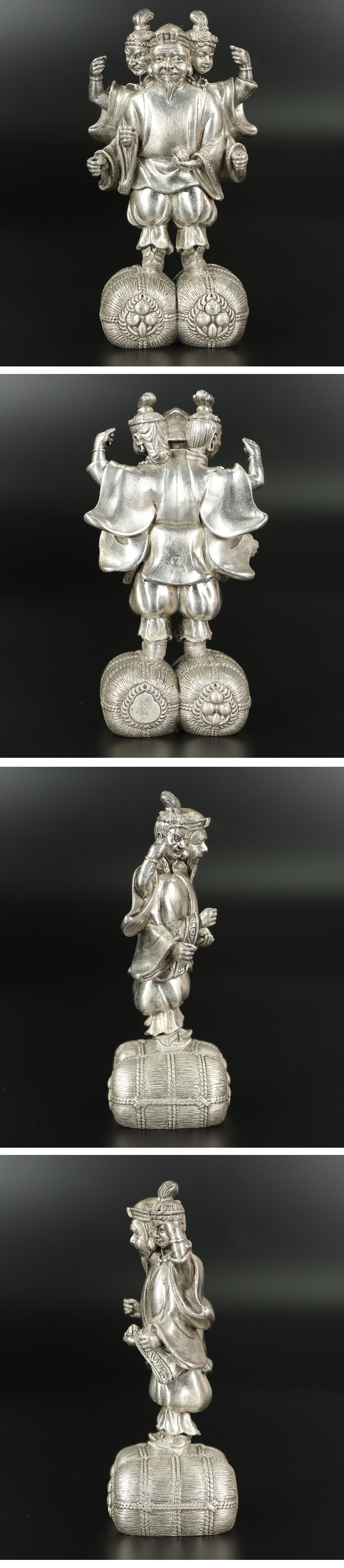 日本代購代標第一品牌【樂淘letao】－ 銀製 264g 保証 三面大黒天 謹作 鈴木幸平 仏像 b710