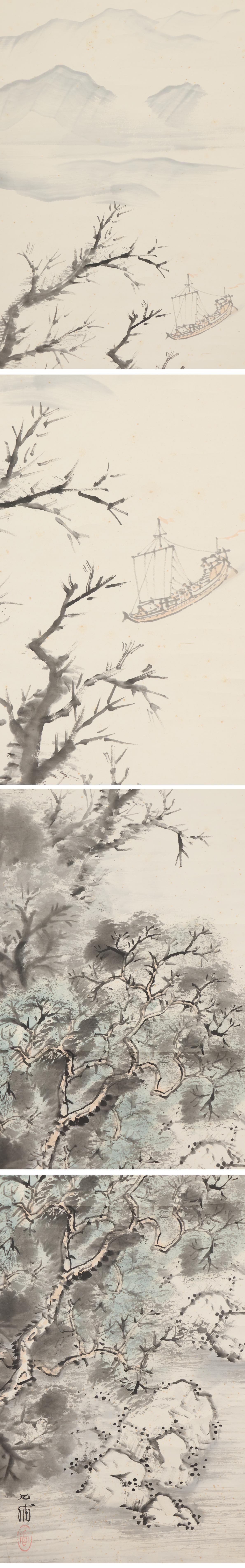 【やや傷や汚れあり】【真作】 野田九浦 江上蛙帆 共箱 東京 肉筆 紙本 掛軸 s805の落札情報詳細 - Yahoo!オークション落札価格検索 オークフリー